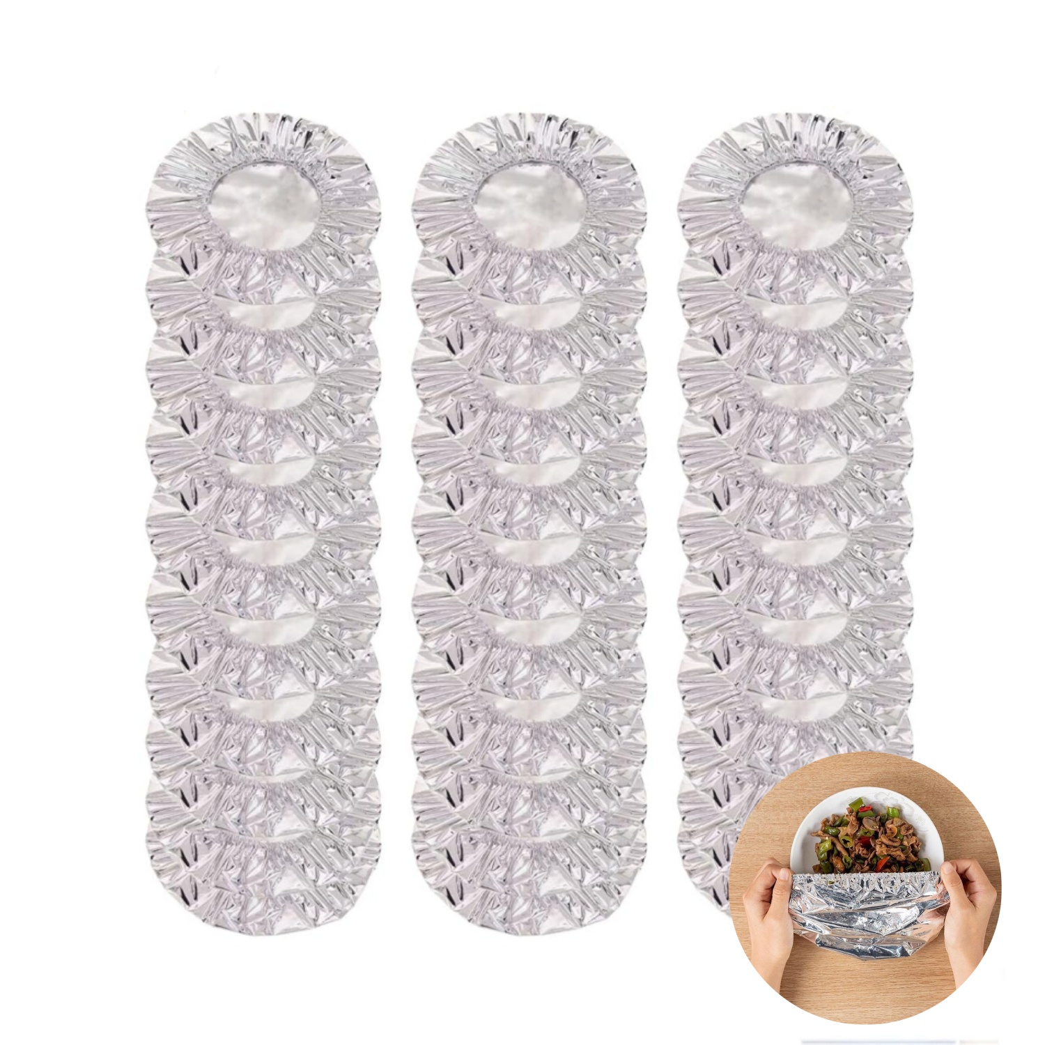 Aluminum Foil Food Covers 7.87in Reusable Aluminum Foil Heat Covers ...
