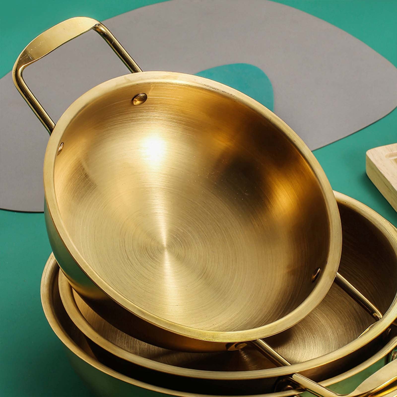 Aluminum Foil Pans 10.3" Korean Ramen Noodle Pot With Handles Stainless ...