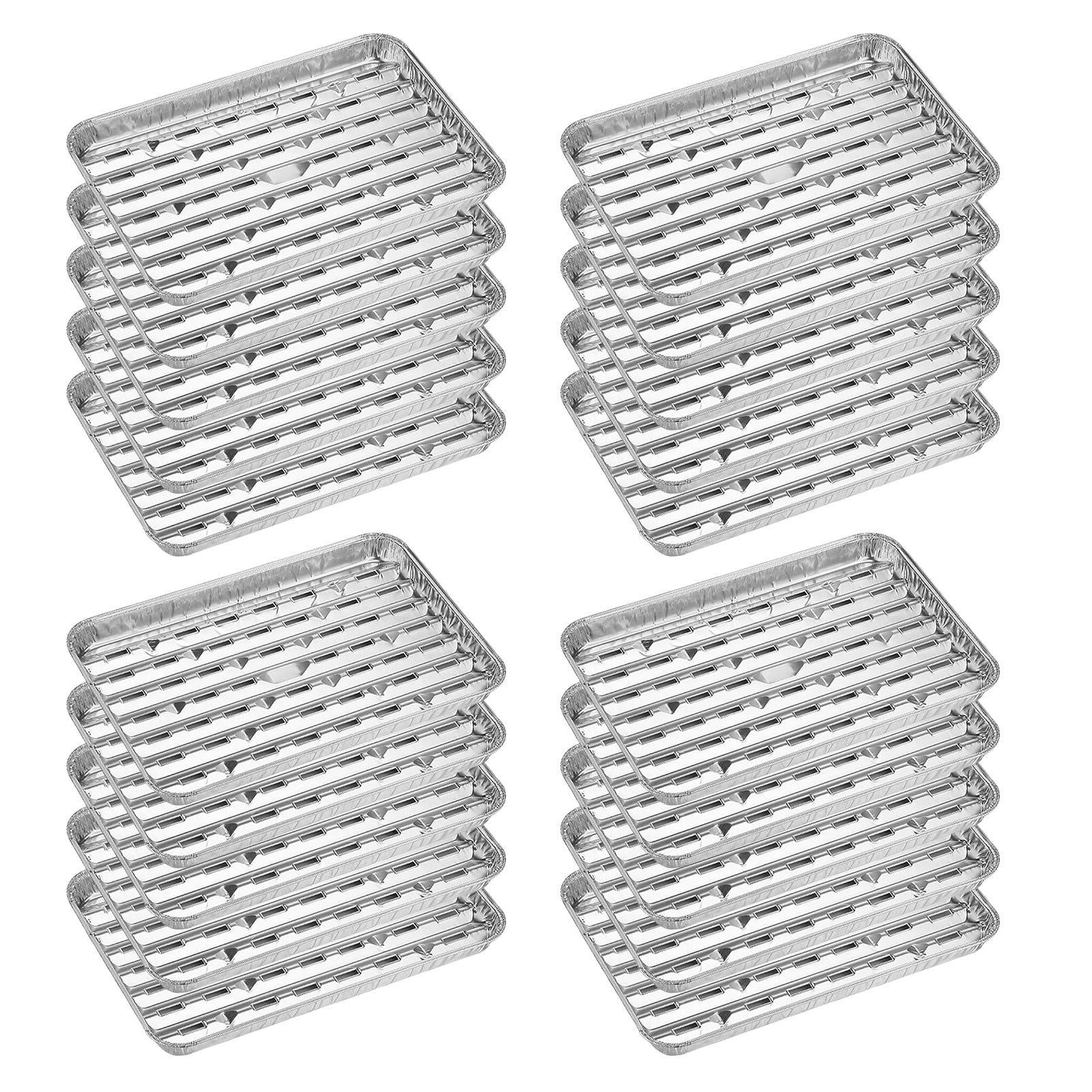 Aluminum Foil Pans Heavy Duty Heat-Resistant Ribbed Bottoms Baking ...