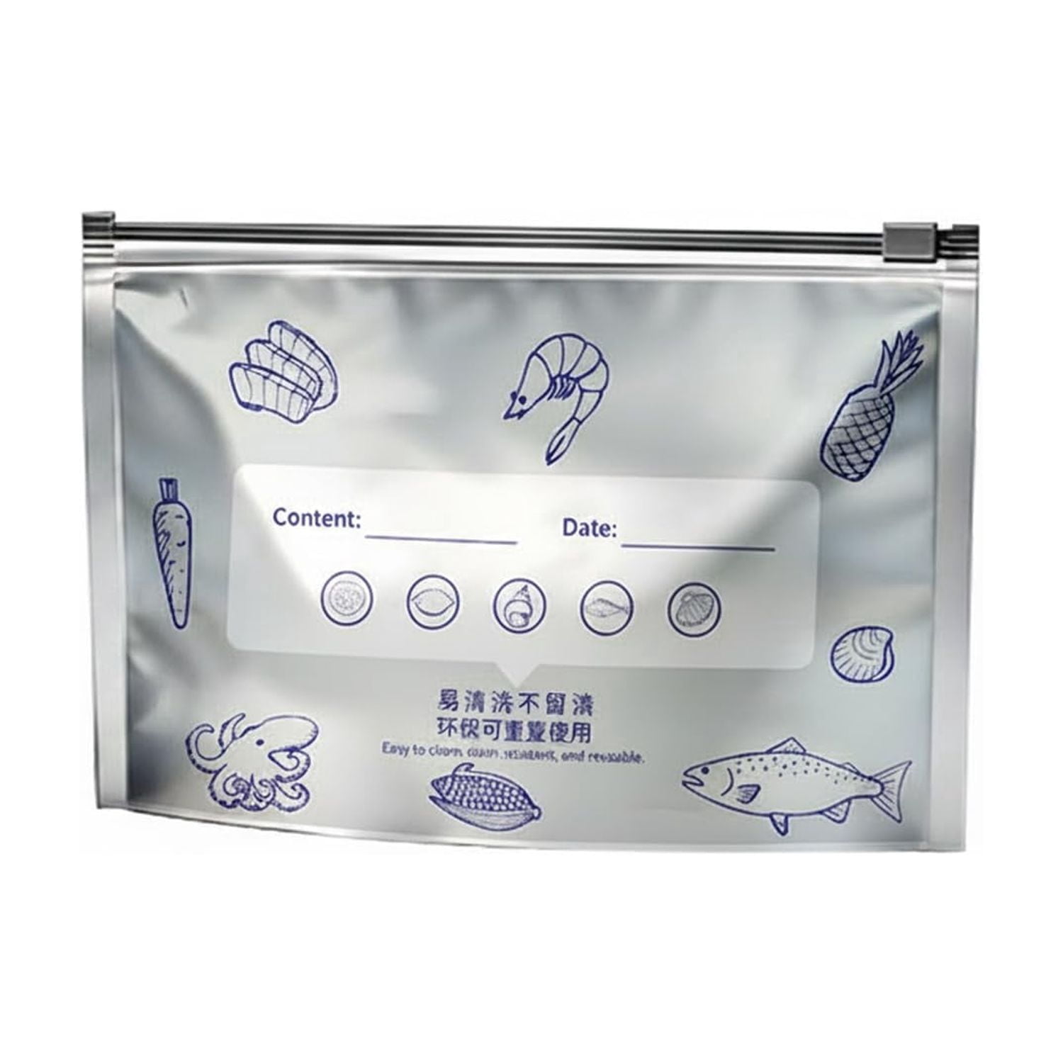 Aluminum Foil Storage Bags with Zipper Closure, Reusable Freezer and ...