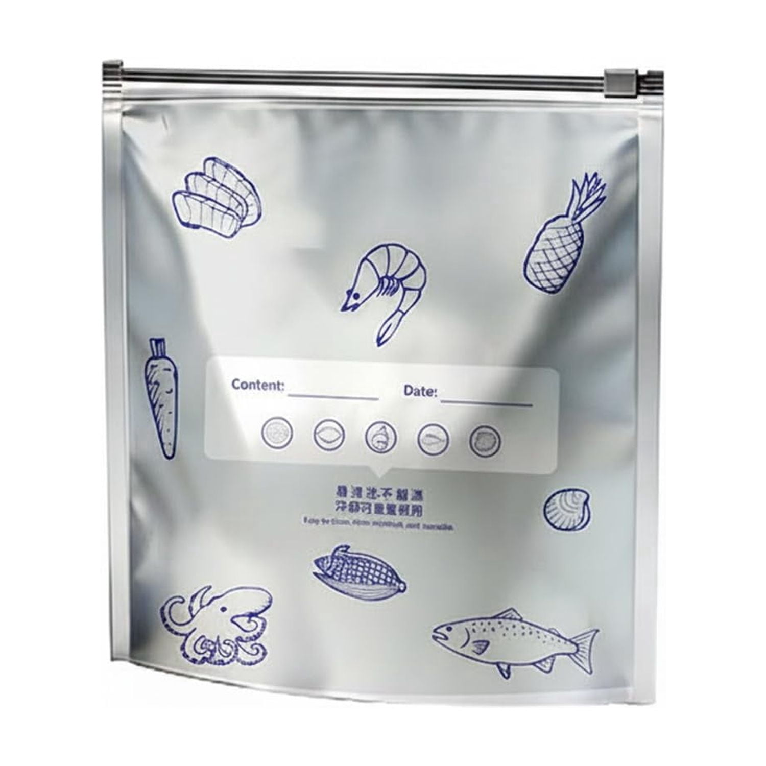 Aluminum Foil Storage Bags with Zipper Closure, Reusable Freezer and ...