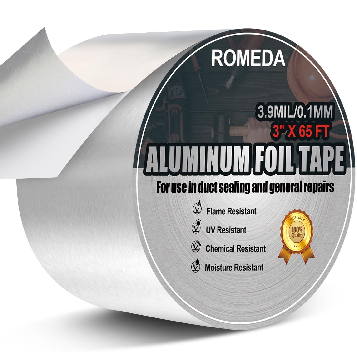 Aluminum Foil Tape, 3 inch x 65 Feet (3.9 mil), Insulation Adhesive ...
