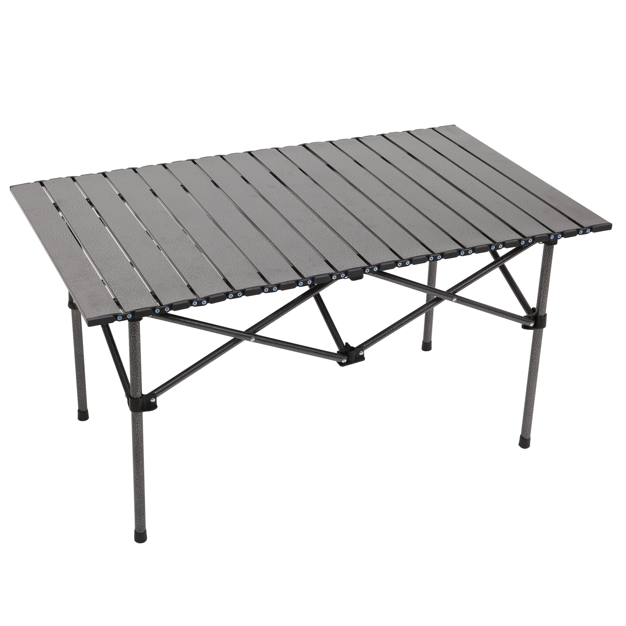 Aluminum Folding Camping Table with Large Storage, Roll Up Portable ...