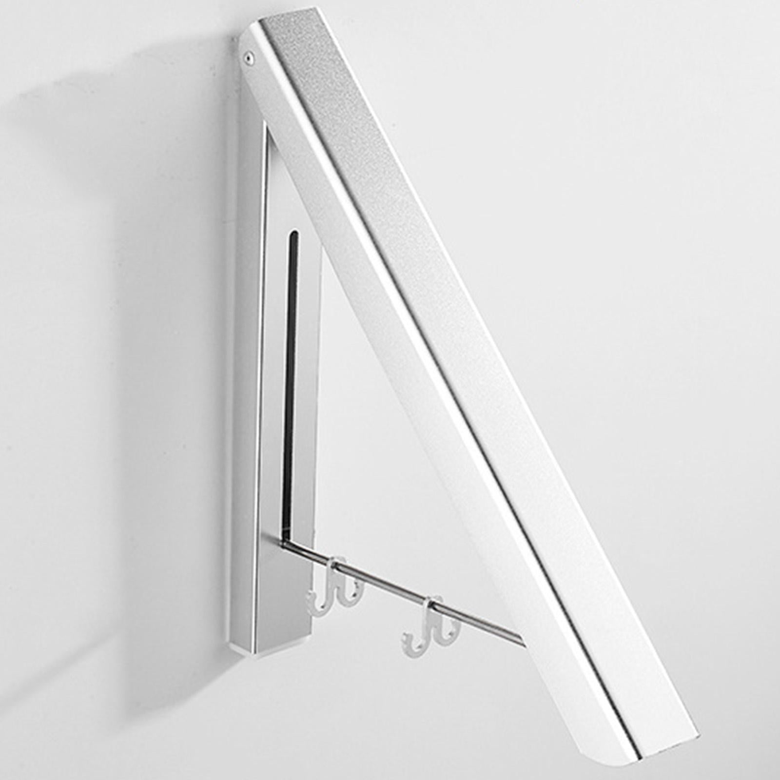 Aluminum Folding Clothes Hanger Wall Mounted Retractable Clothes Rack ...