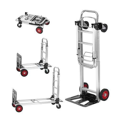 Aluminum Folding Hand Truck, 2 in 1 Design 400 lbs Capacity, Heavy Duty ...