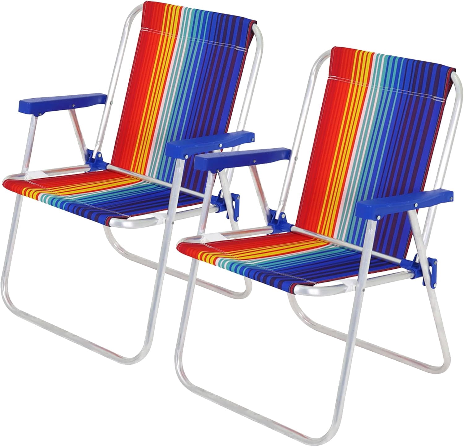 Aluminum Folding Mid Height Chair with Armrests - Lightweight Beach ...