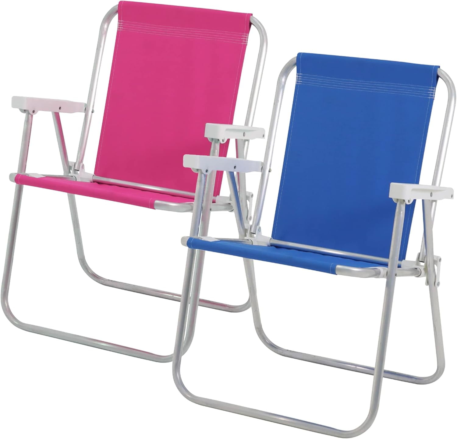Aluminum Folding Mid Height Chair with Armrests - Lightweight Beach ...