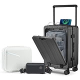 Aluminum Frame 20 Inch Carry-on Luggage, Front Open PC Hard Shell ...
