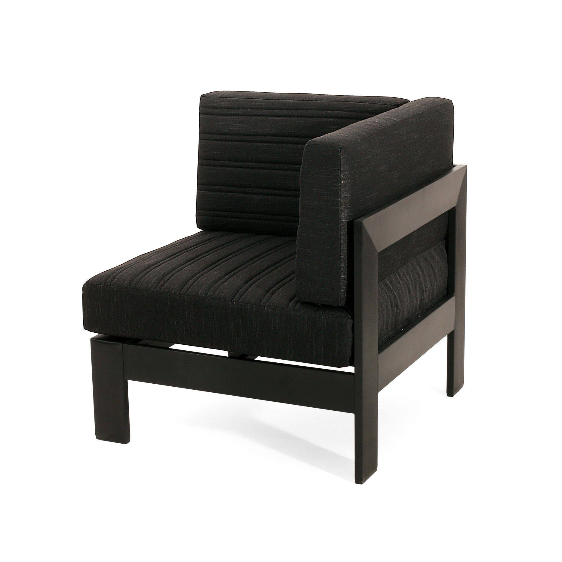 Aluminum Frame Corner Chair - Black, Cozy Touch Contemporary Design ...
