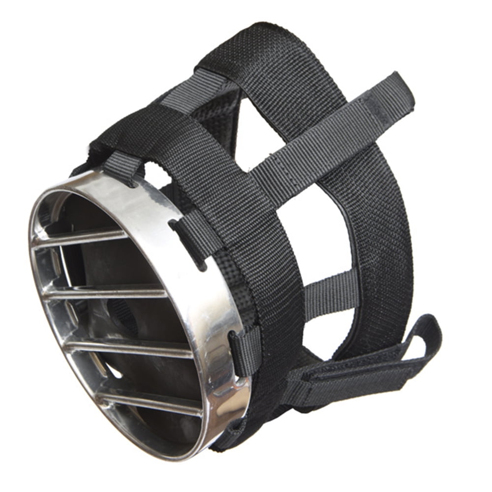 Aluminum Framed Cribbing Biting Muzzle Nylon Web Rubber Padding Black ...
