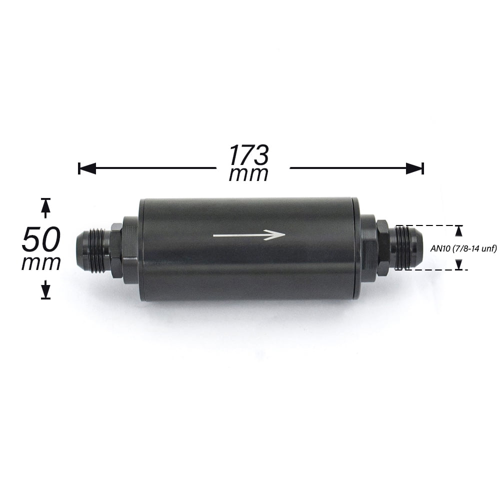 Aluminum Fuel Filter - Stainless Steel 100 Micron Element, E85 ...