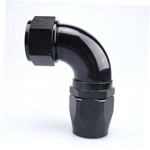 Aluminum Full Flow Swivel Hose End Fitting Black 8AN 90 Degree 💖 ...