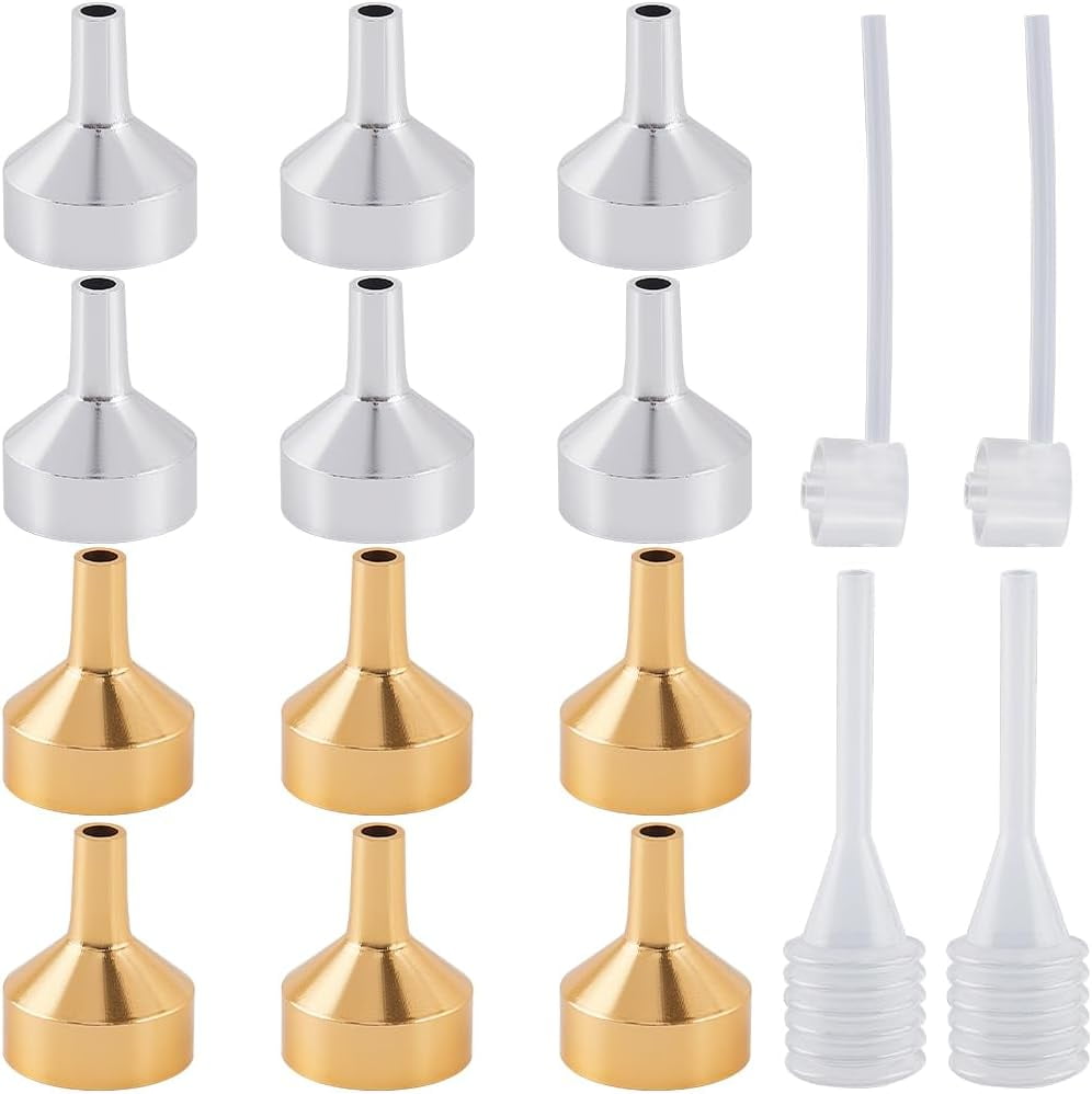 Aluminum Funnels Hoppers with Plastic Spring Trasfer Pipettes Platinum ...