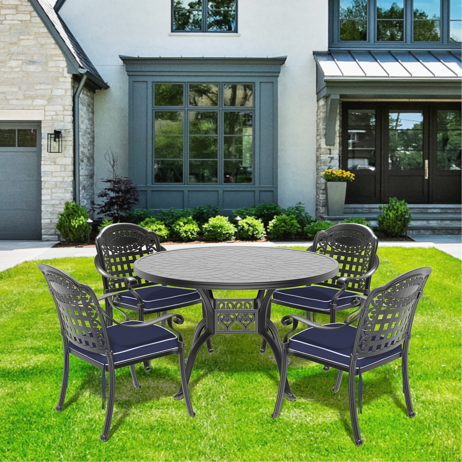 Aluminum Furniture Set, 4 Cushions - UV & Rust Resistant, Human - Body ...