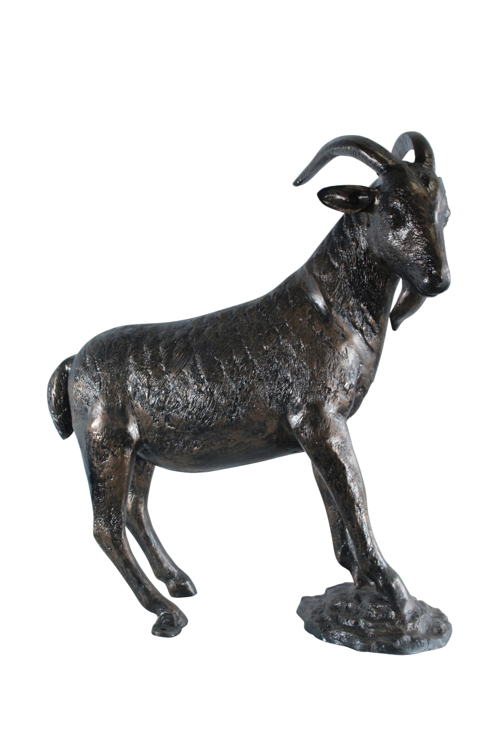 Aluminum Goat Statue with Curved Horns Farmhouse Décor 35" x 15" x 39"H ...