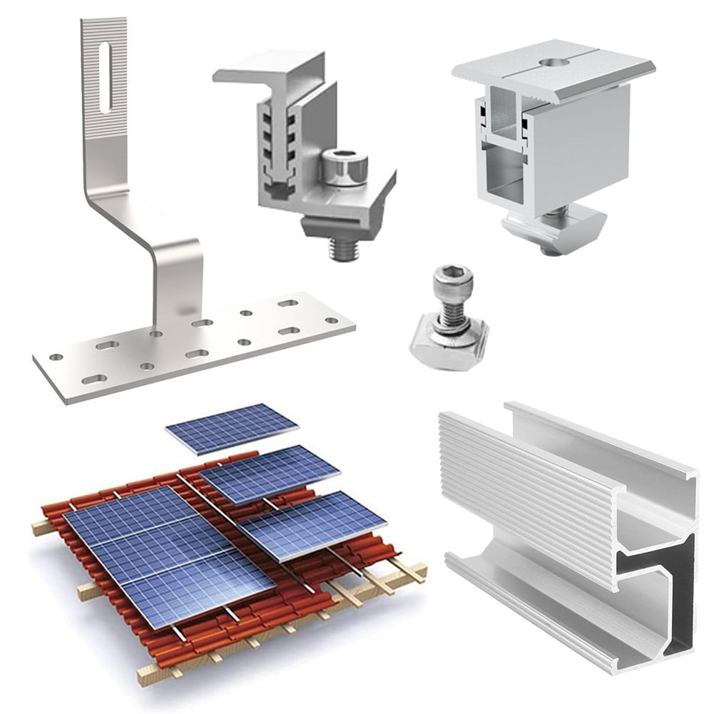 Aluminum Guide Rail Solar Brick Silver Photovoltaic Bracket Rail 200Mm ...