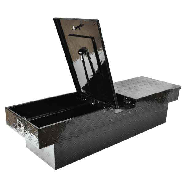 Aluminum Gull Wing Truck Tool Box 64"x20"x15" Gloss Black Diamond Tread ...