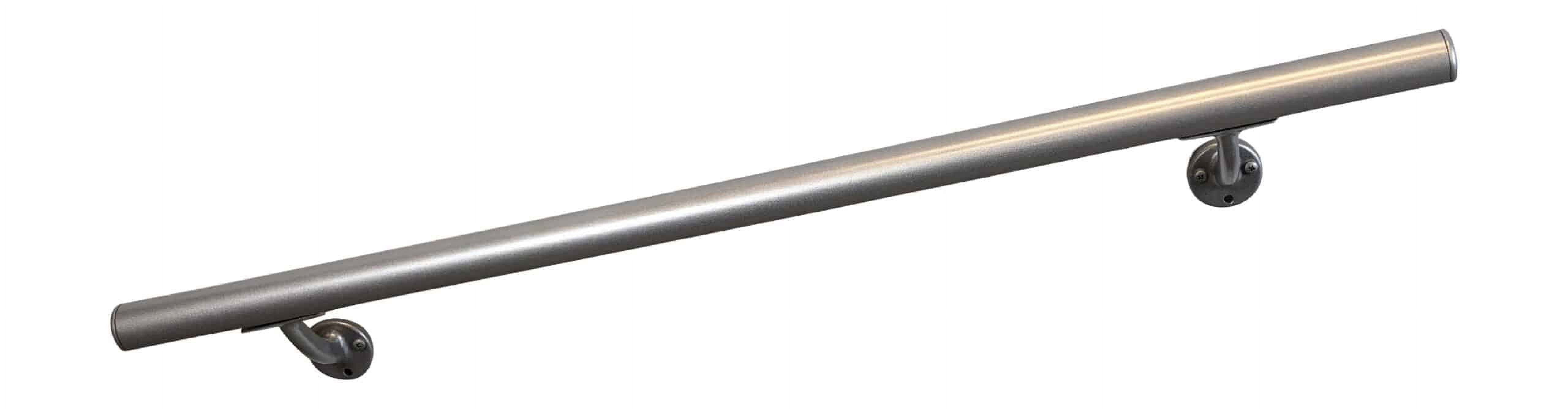 Aluminum Handrail Direct DHR 12' Handrail Section with Mounts - Silver ...