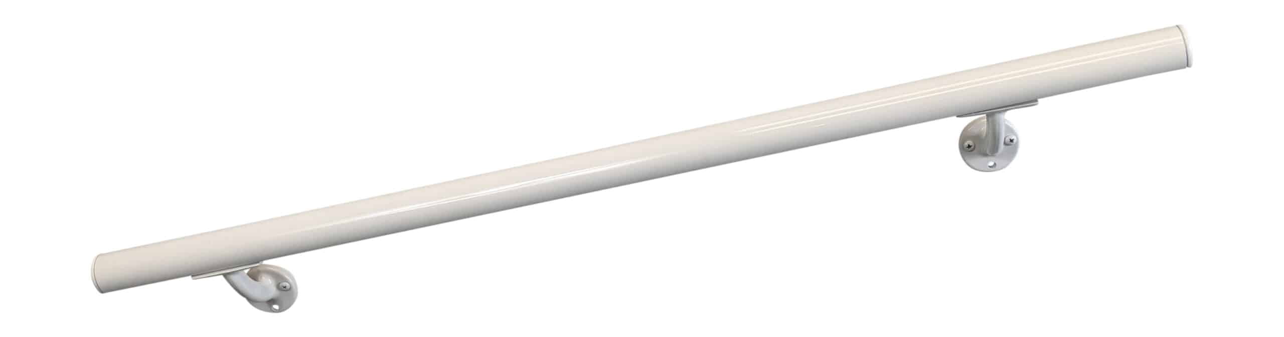 Aluminum Handrail, 3' Section with Mounts, White Metal Wall Railing for ...