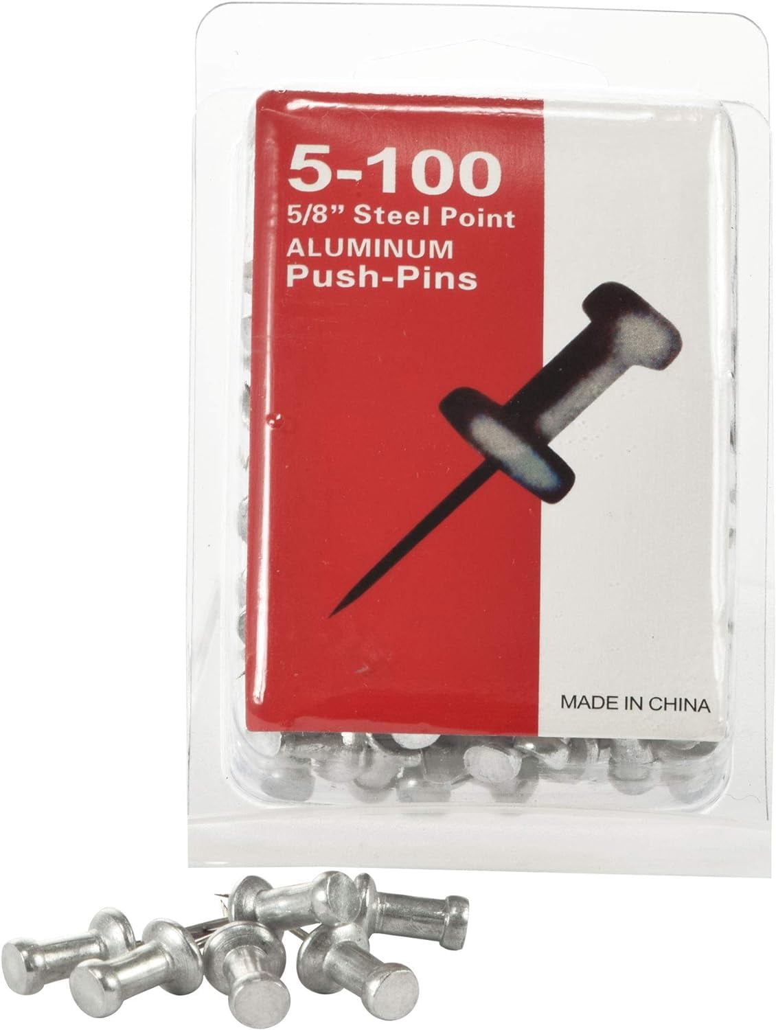 Aluminum Head Steel Needle Push Pins box of 100 - Walmart.com