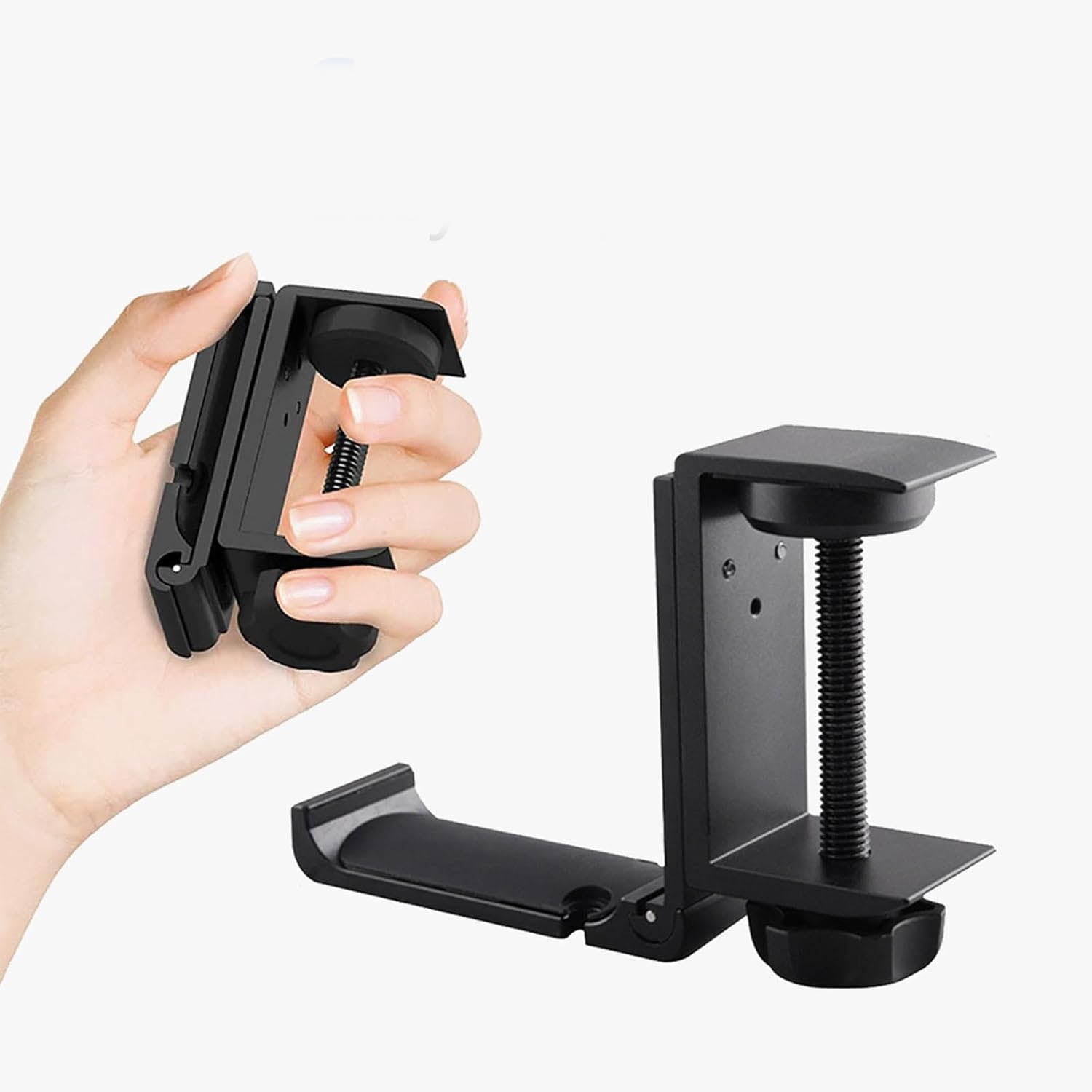 Aluminum Headphone Stand Hanger Foldable with Cable Clip Headset Holder ...