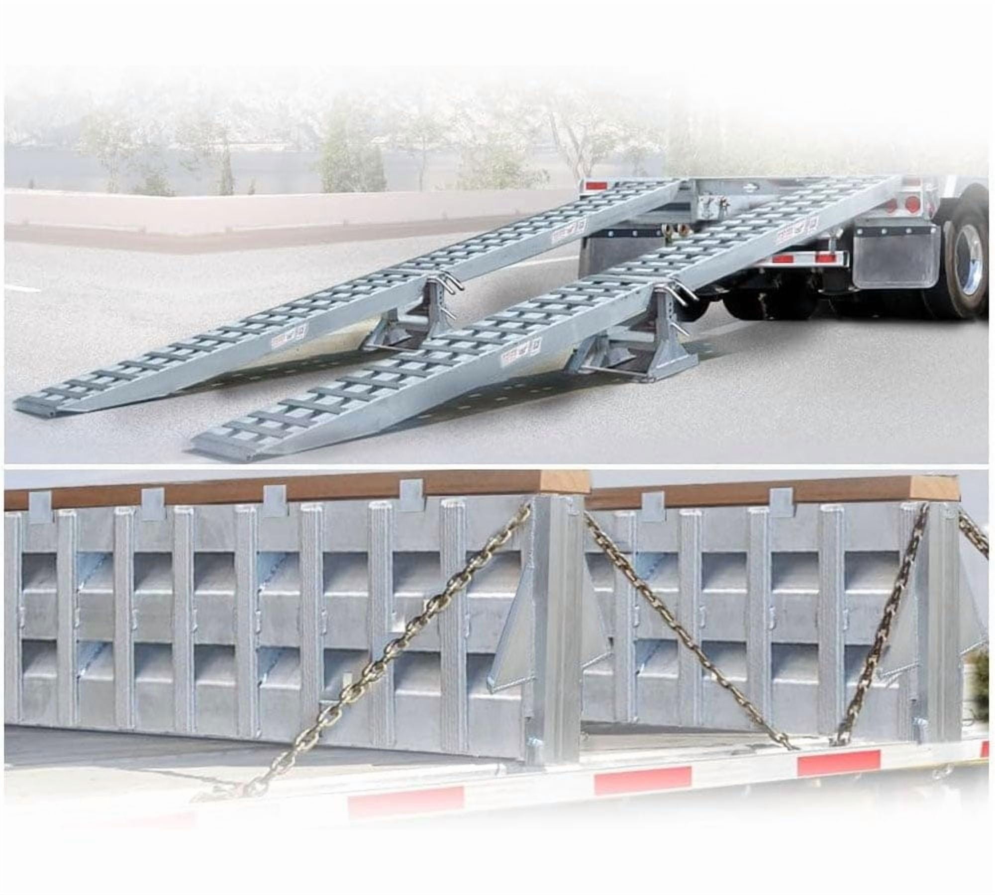 Aluminum Heavy-Duty Loading Ramp Kit - 1 Pair Upper Ramps, Lower Ramps ...