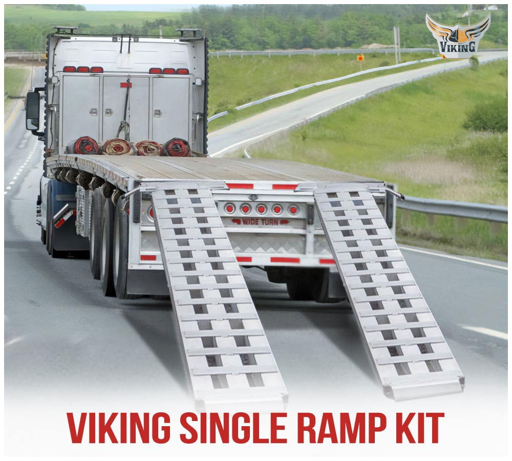 Aluminum Heavy-Duty Loading Single Ramp Kit for Car Carriers, Shipping ...