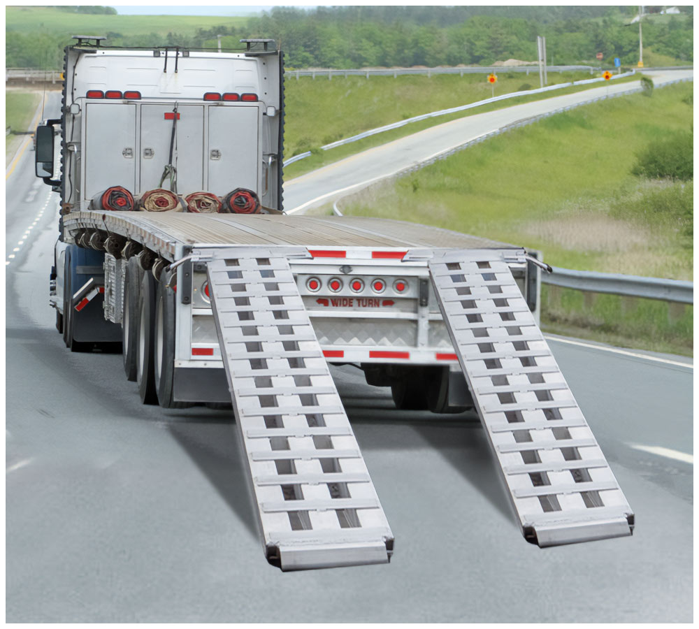 Aluminum Heavy-Duty Loading Single Ramp Kit for Car Carriers, Shipping ...