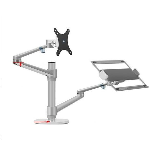 Aluminum Height Adjustable Desktop Dual Arm 17-32 Inch Monitor Holder+ ...