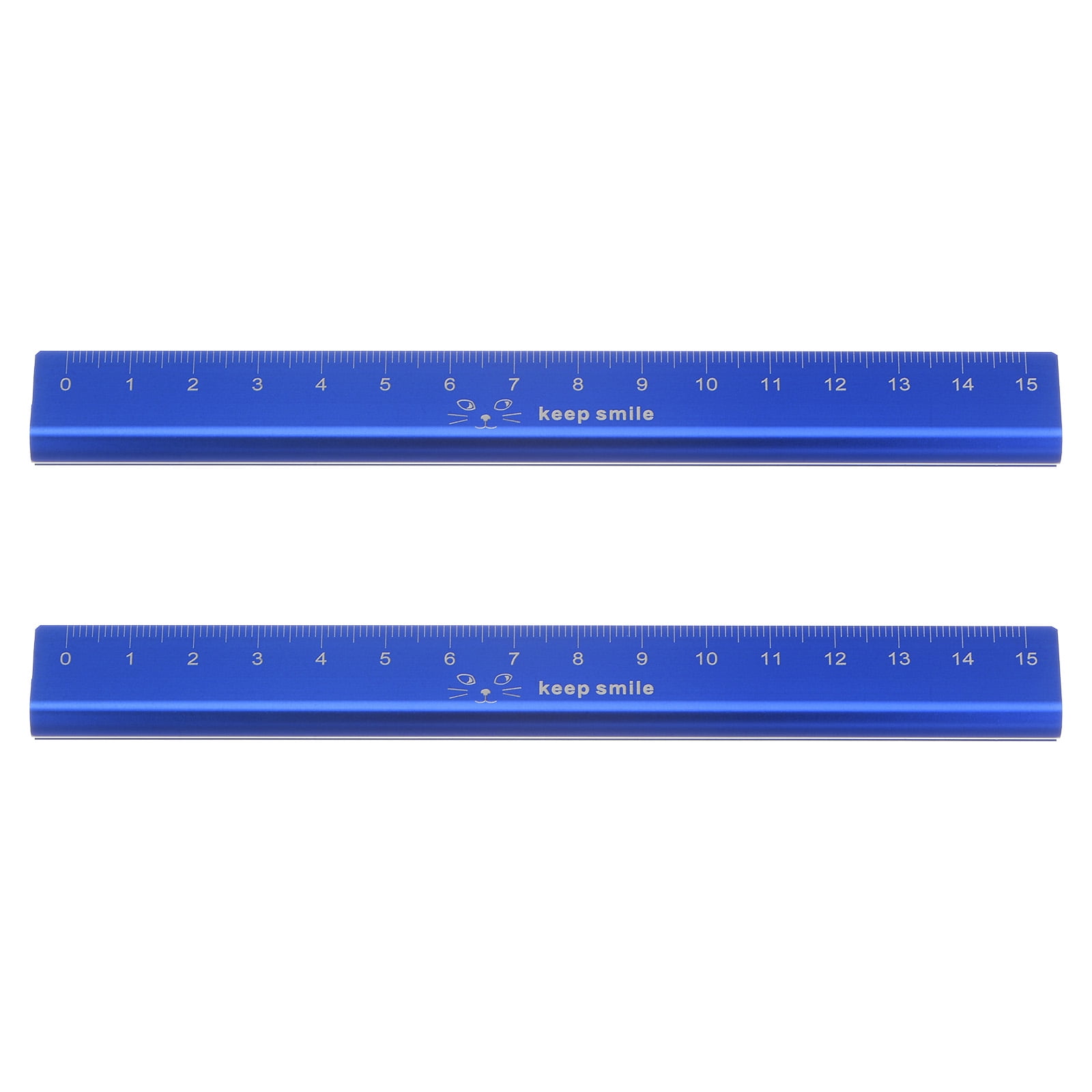Aluminum Hollow Scale Ruler 15cm Straight Metal Ruler, Blue, 2 Pieces ...