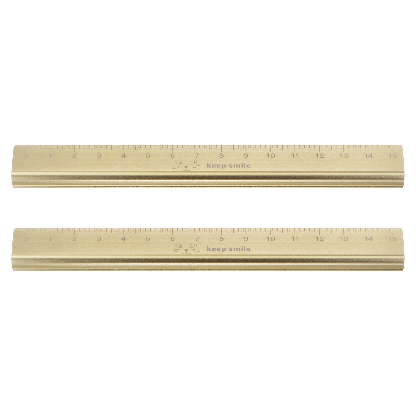 Aluminum Hollow Scale Ruler 15cm Straight Metal Ruler, Golden, 2 Pieces ...