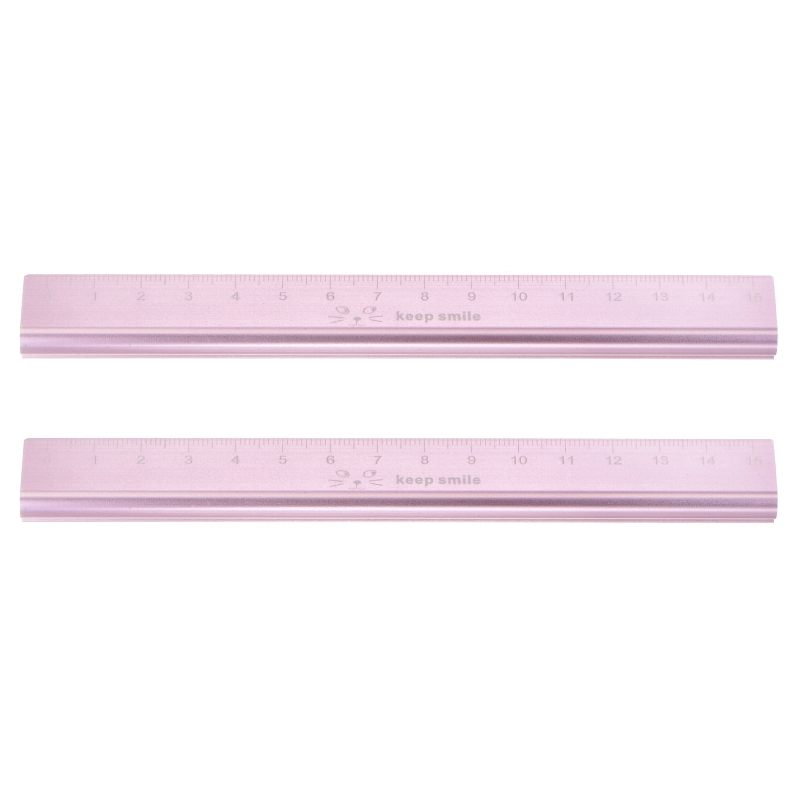 Aluminum Hollow Scale Ruler 15cm Straight Metal Ruler, Rose Red, 2 ...