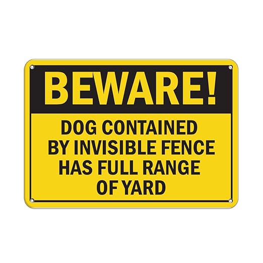 Aluminum Horizontal Metal Sign Multiple Sizes Beware! Dog Contained by ...