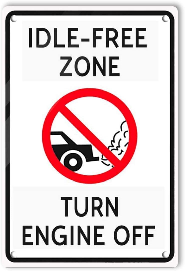 Aluminum Idle Free Zone Turn Off Engine Sign 8 x 12 Inches Aluminum ...