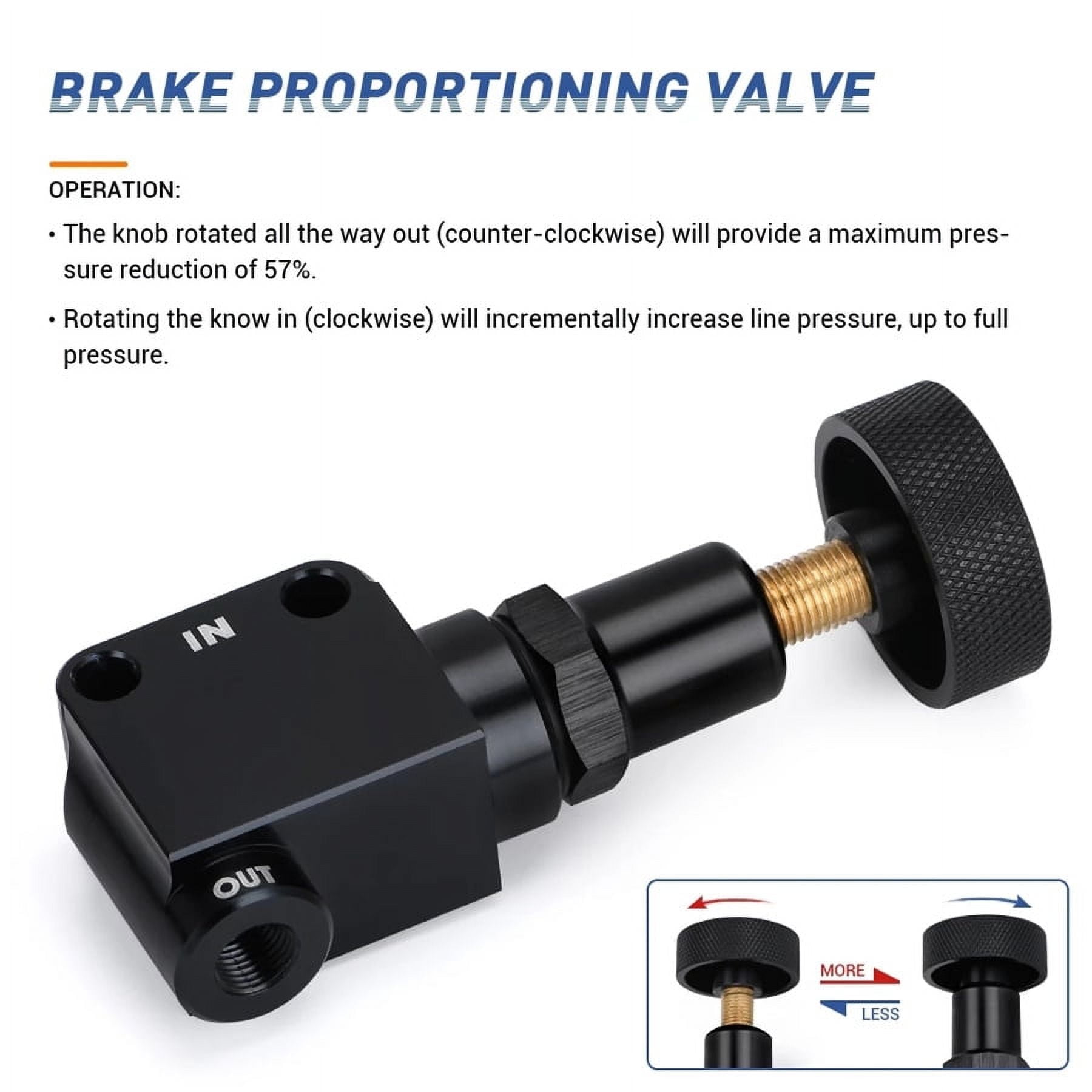 Aluminum Knob Adjustable Disk Brake Proportioning Valve Kit For Wilwood ...