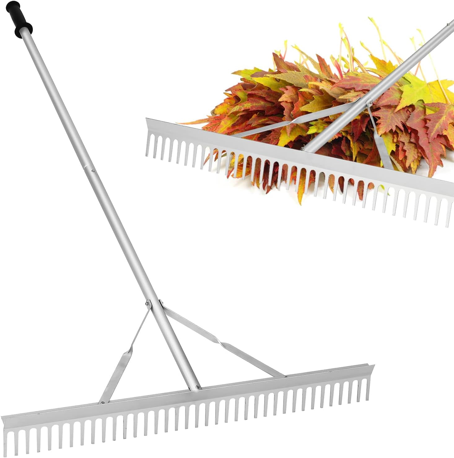 Aluminum Landscape Rake,Landscape Rake 24",Leaf Rake Tool for Loosening ...
