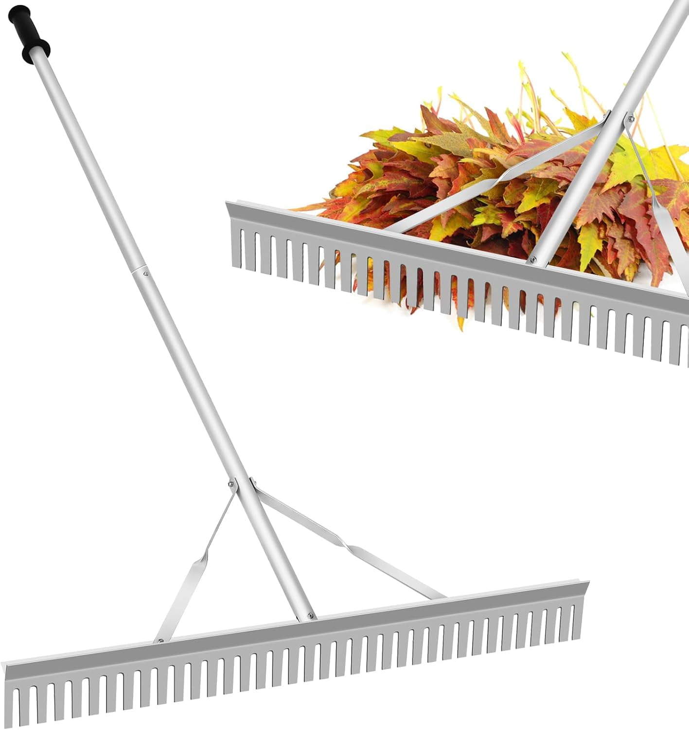 Aluminum Landscape Rake,Landscape Rake 24",Leaf Rake Tool for Loosening ...