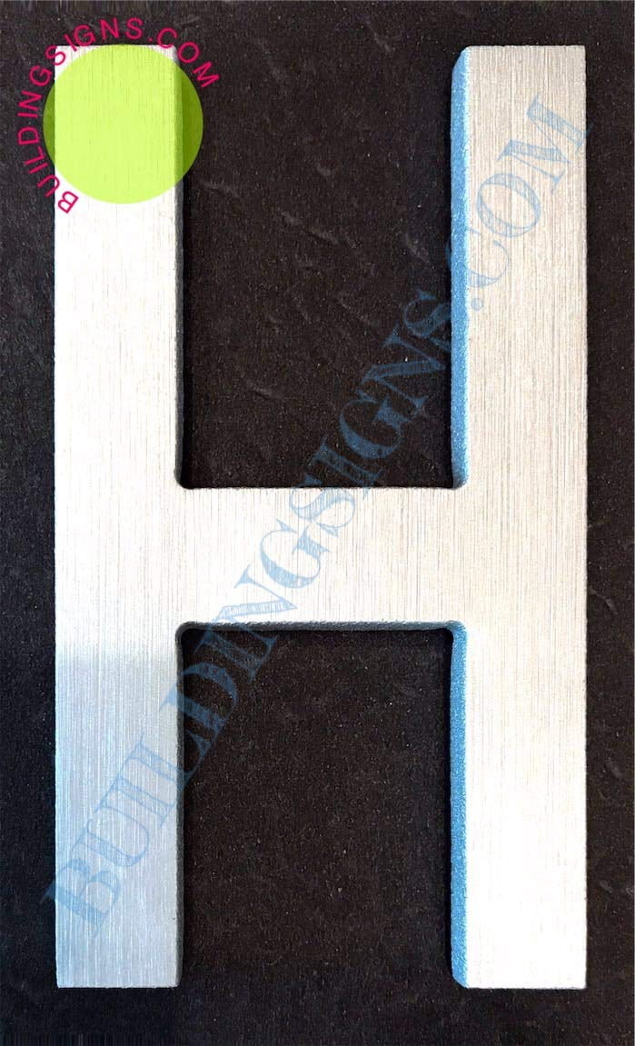 Aluminum Letter H Sign (Brush Silver,Double Sided Tape, Rust Free, 2.75 ...