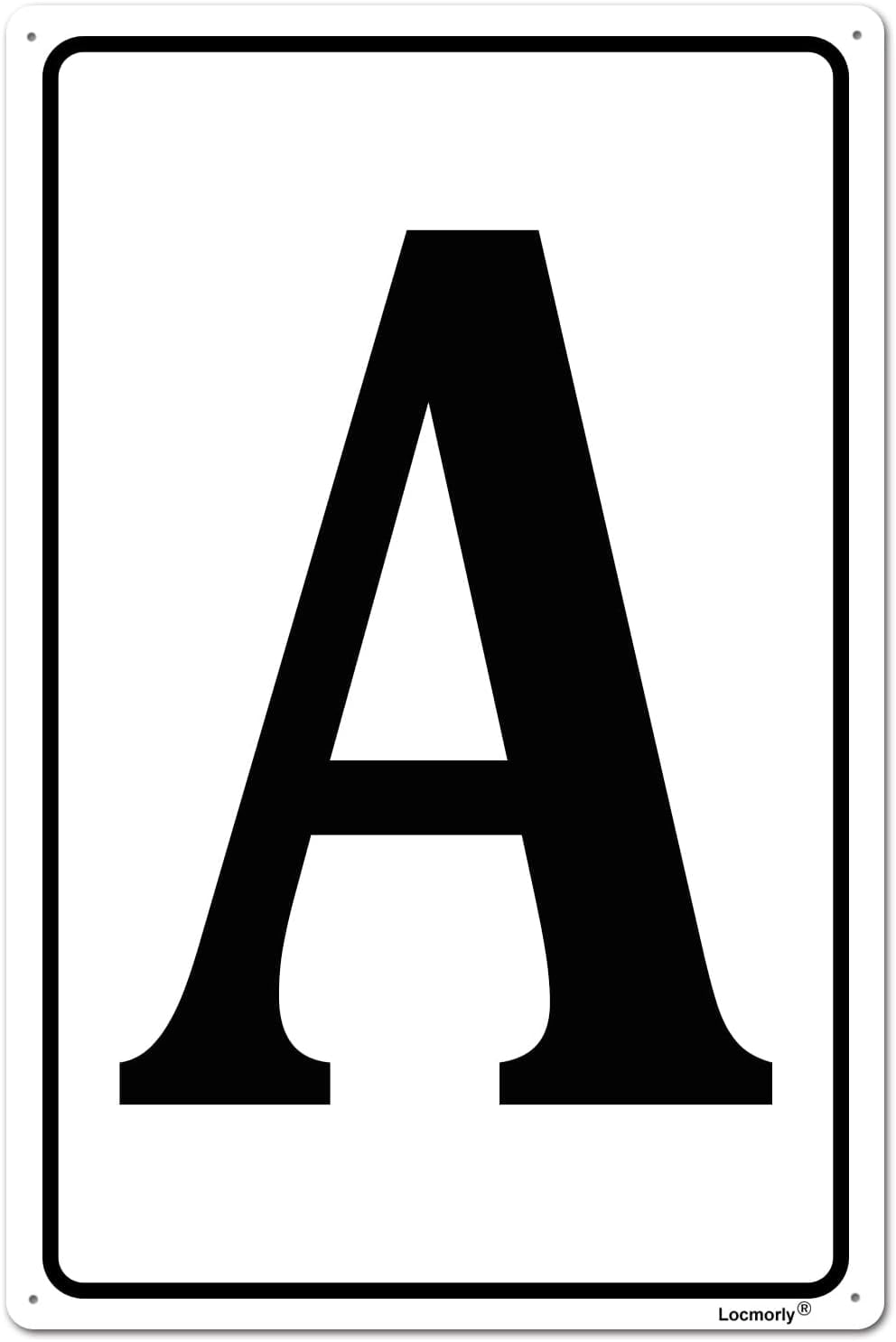 Aluminum Letter Sign A, Parking Spot Letter Signs, 12x16 Inch, Large ...