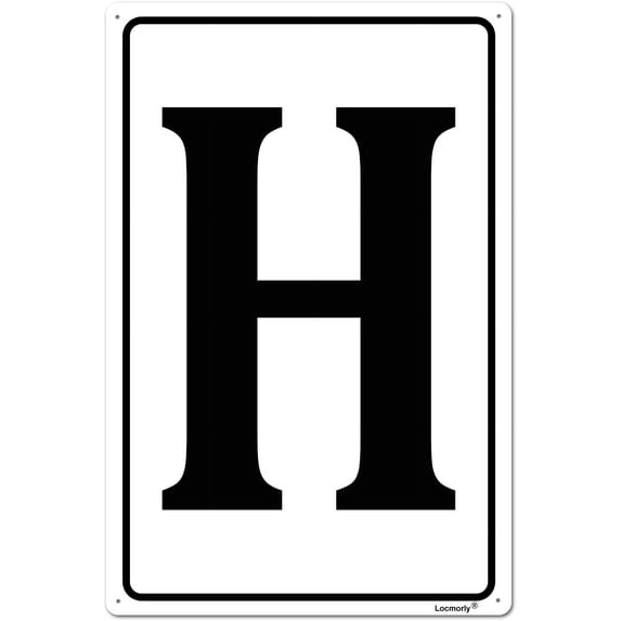 Aluminum Letter Sign H, Parking Spot Letter Signs, 8x12 Inch, Large ...