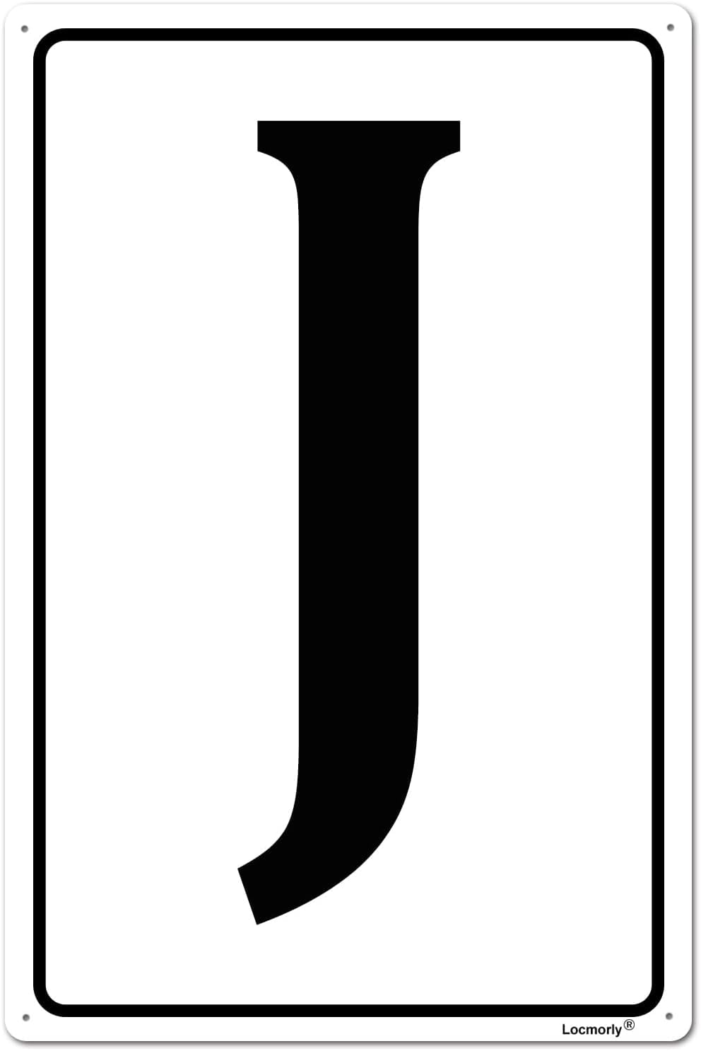 Aluminum Letter Sign J, Parking Spot Letter Signs, 12x16 Inch, Large ...