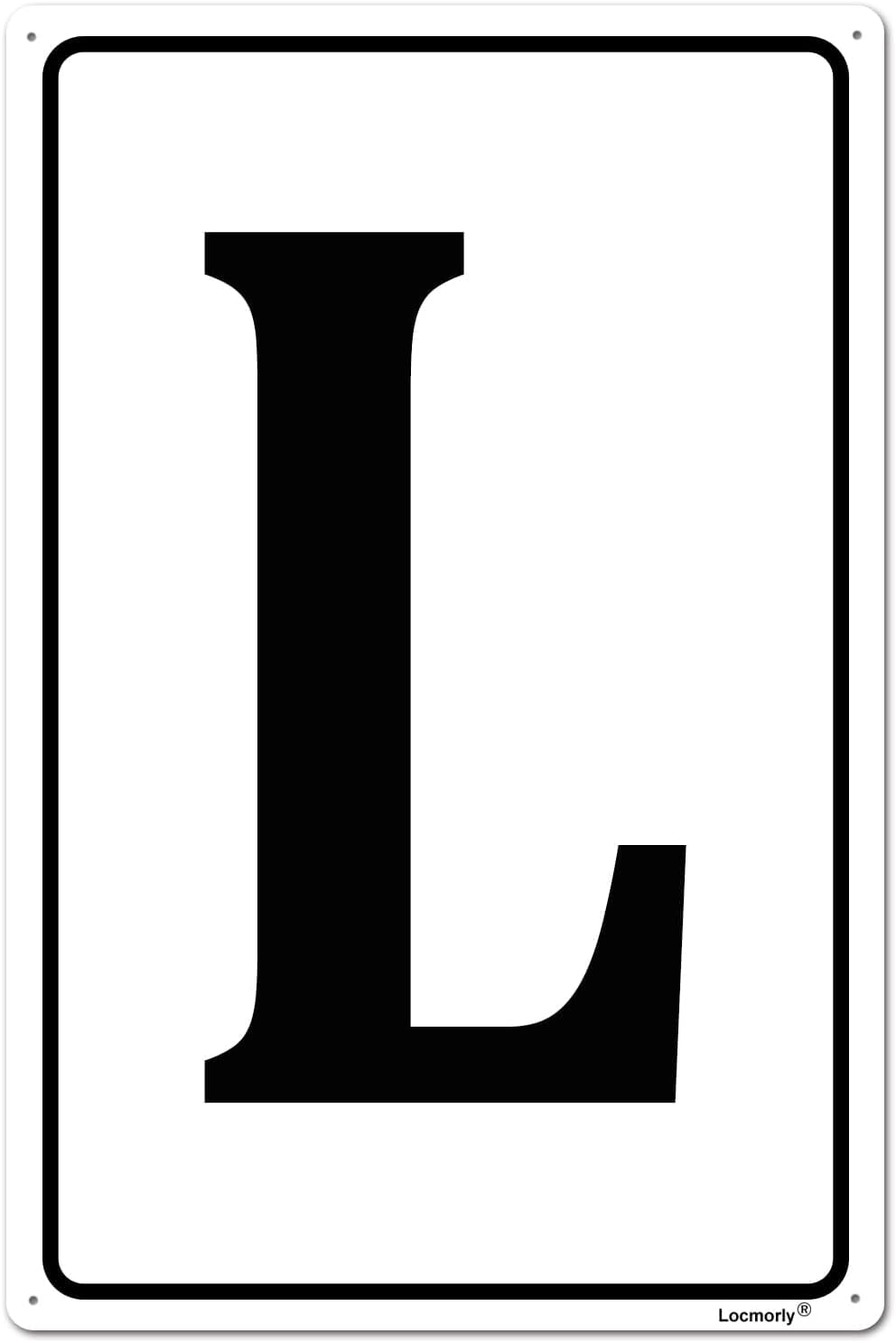 Aluminum Letter Sign L, Parking Spot Letter Signs, 12x16 Inch, Large ...