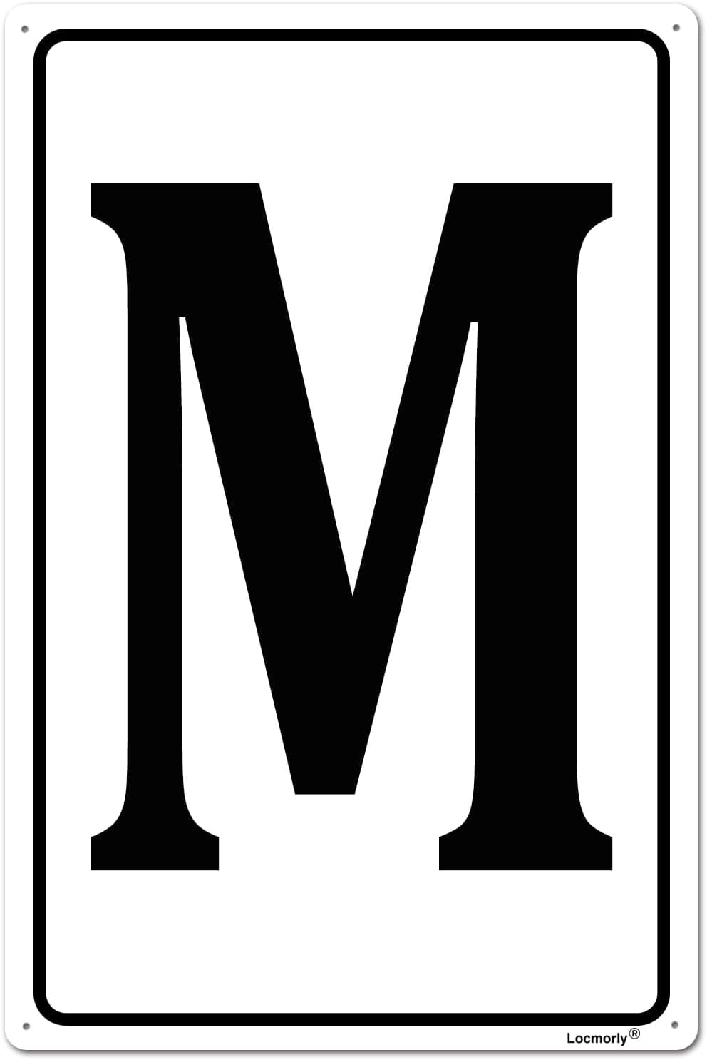 Aluminum Letter Sign M, Parking Spot Letter Signs, 12x16 Inch, Large ...
