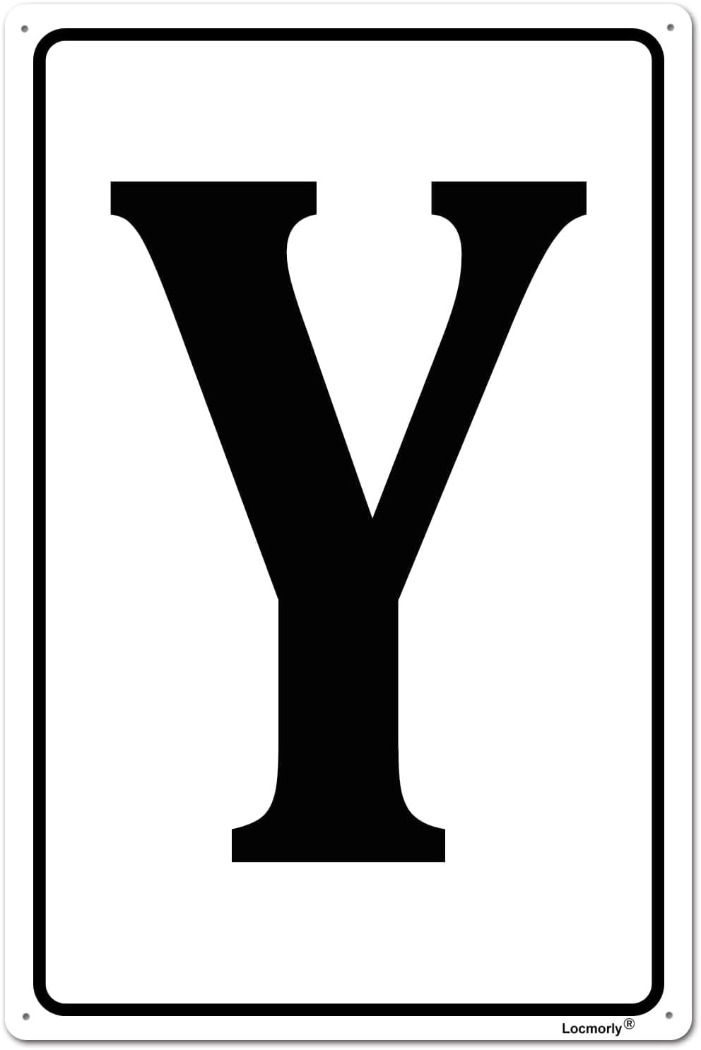 Aluminum Letter Sign Y, Parking Spot Letter Signs, 12x16 Inch, Large ...