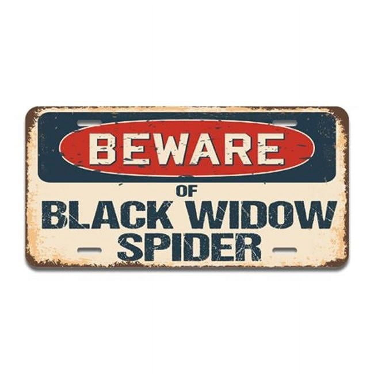 Aluminum License Plate - Beware of Black Widow Spider - Walmart.com