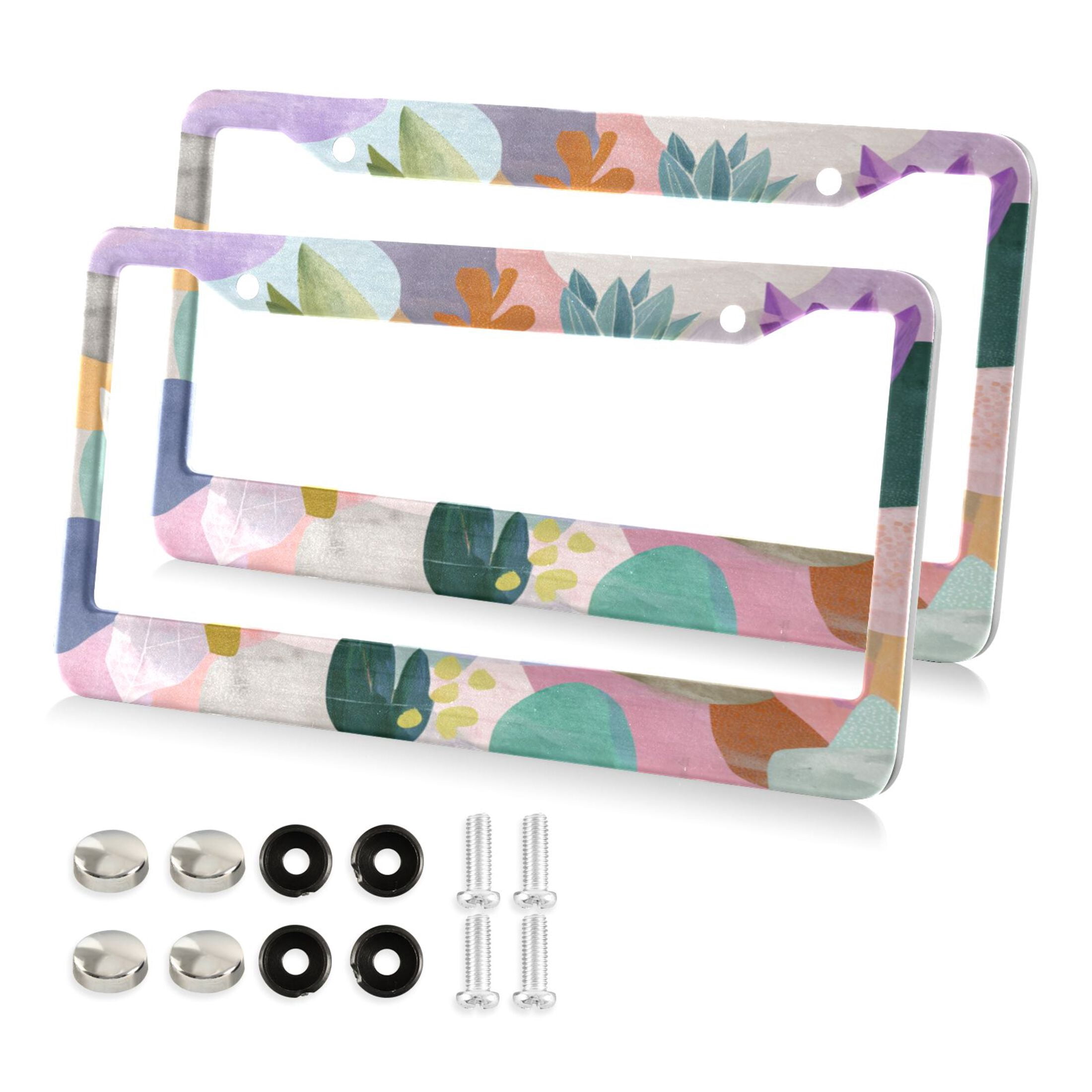 Aluminum License Plate Frame 2 Pack Car Exterior Accessory Car Tag ...