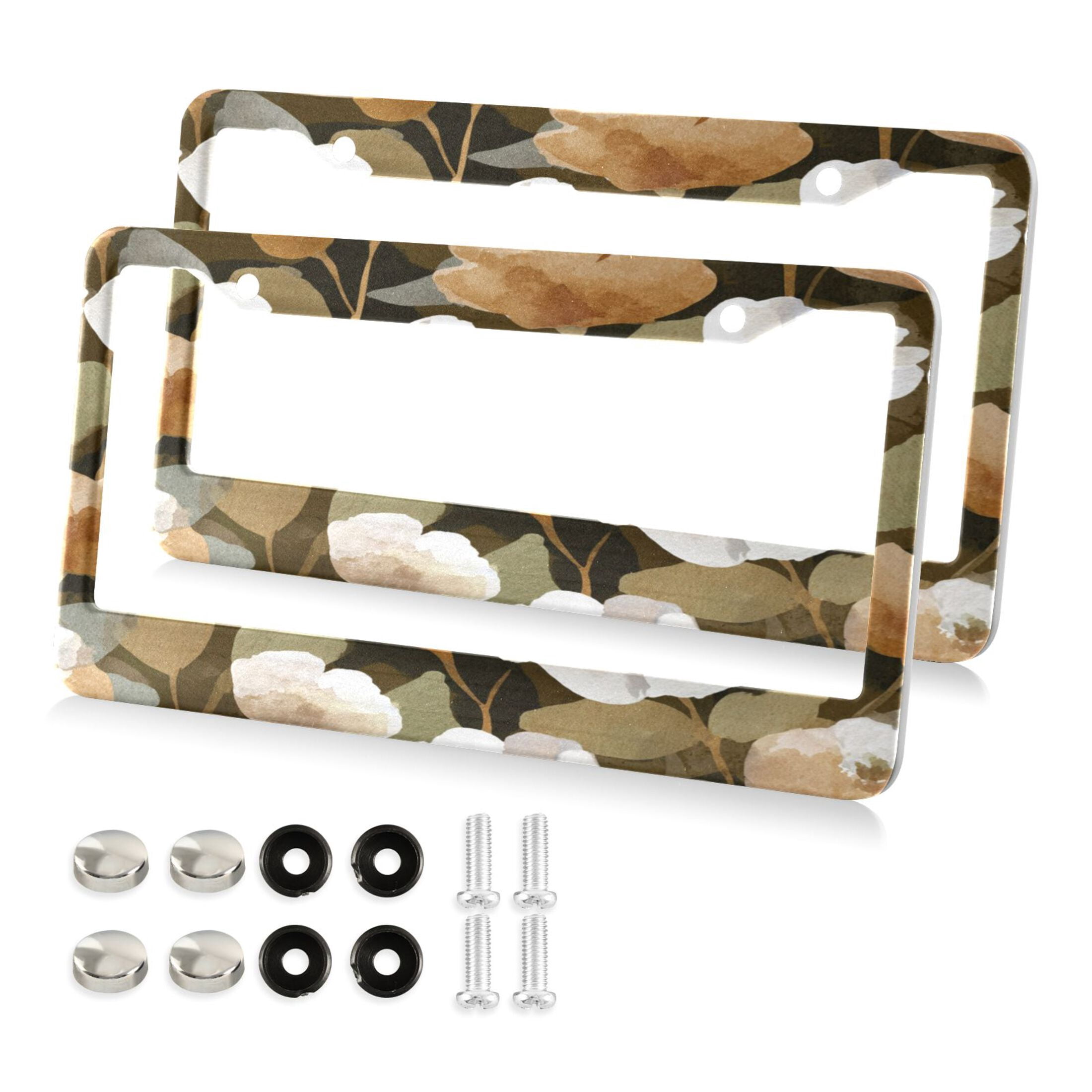 Aluminum License Plate Frame 2 Pack Car Exterior Accessory Car Tag ...