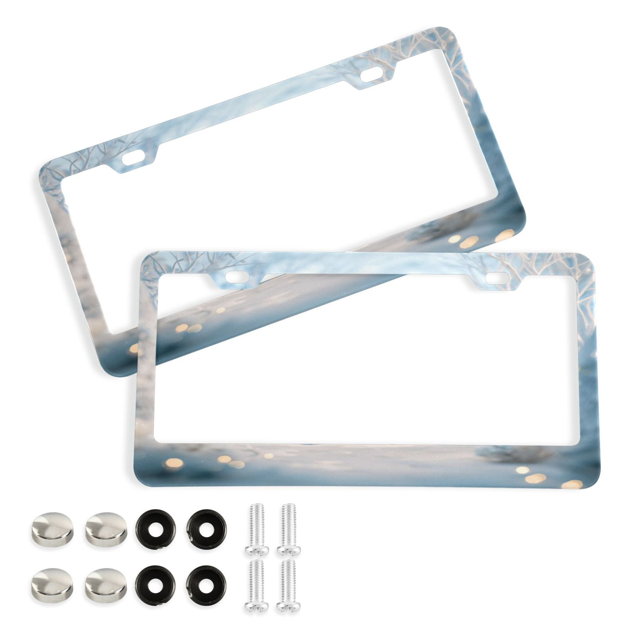Aluminum License Plate Frame 2 Pack Car Exterior Accessory Car Tag ...