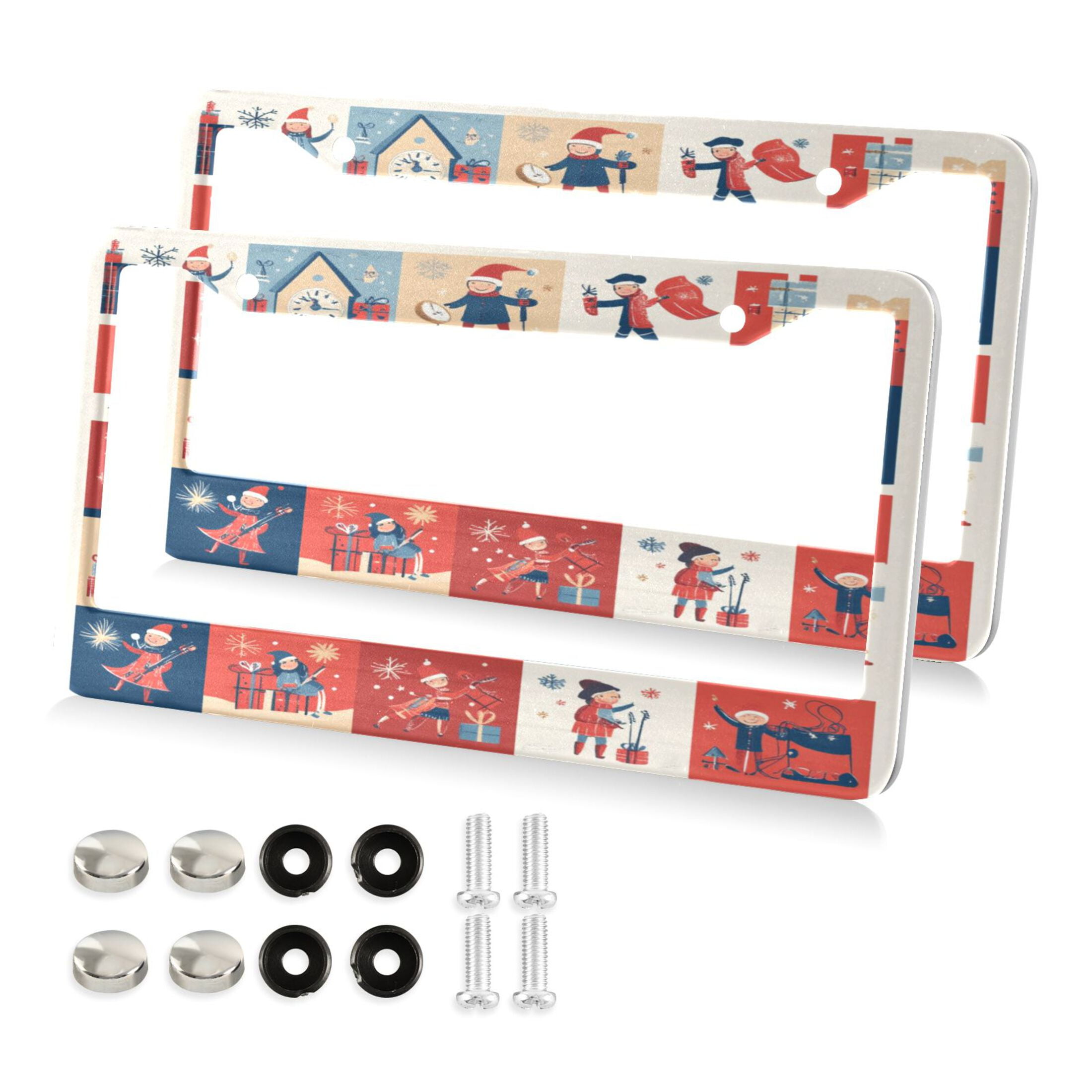 Aluminum License Plate Frame 2 Pack Car Exterior Accessory Car Tag ...