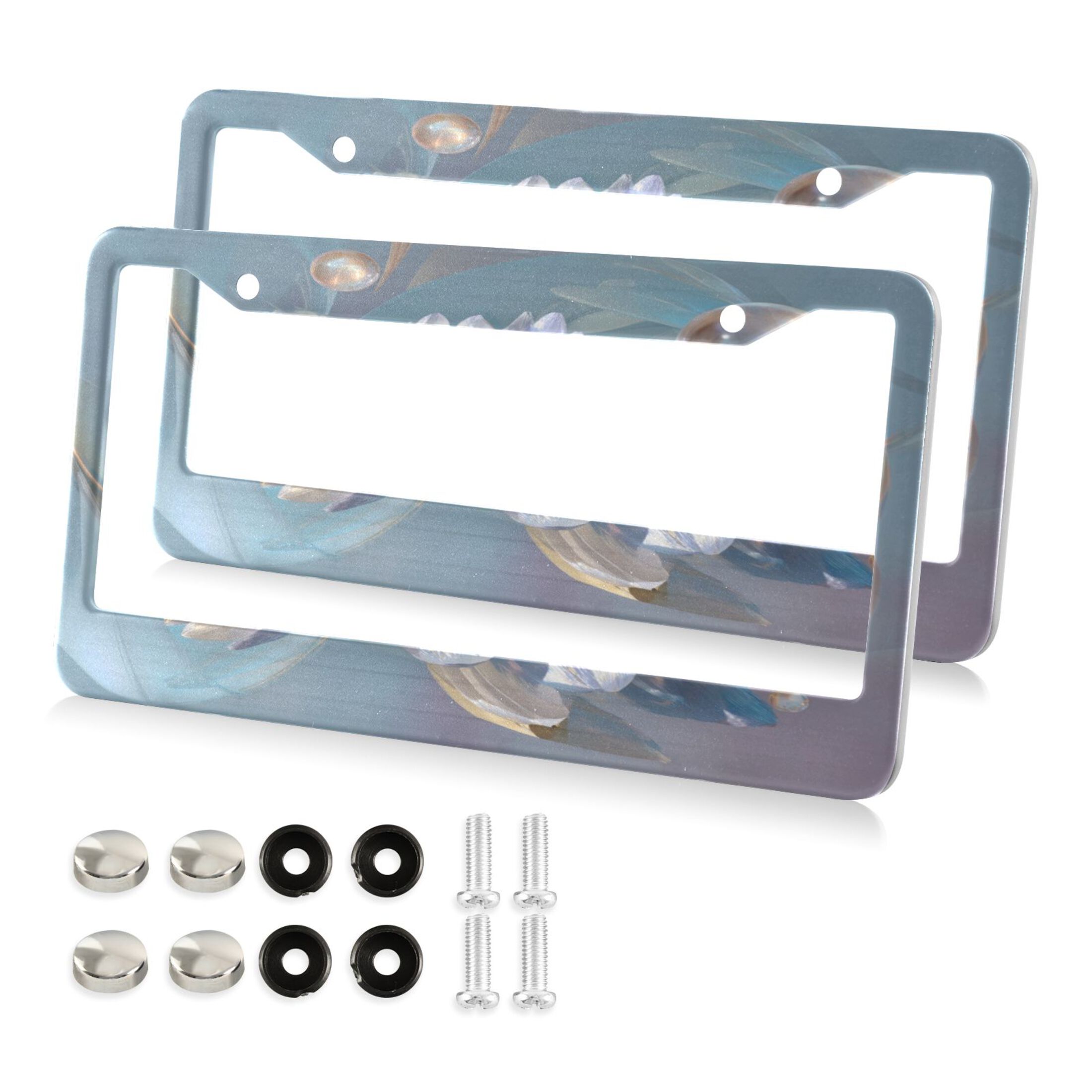 Aluminum License Plate Frame 2 Pack Car Exterior Accessory Car Tag ...